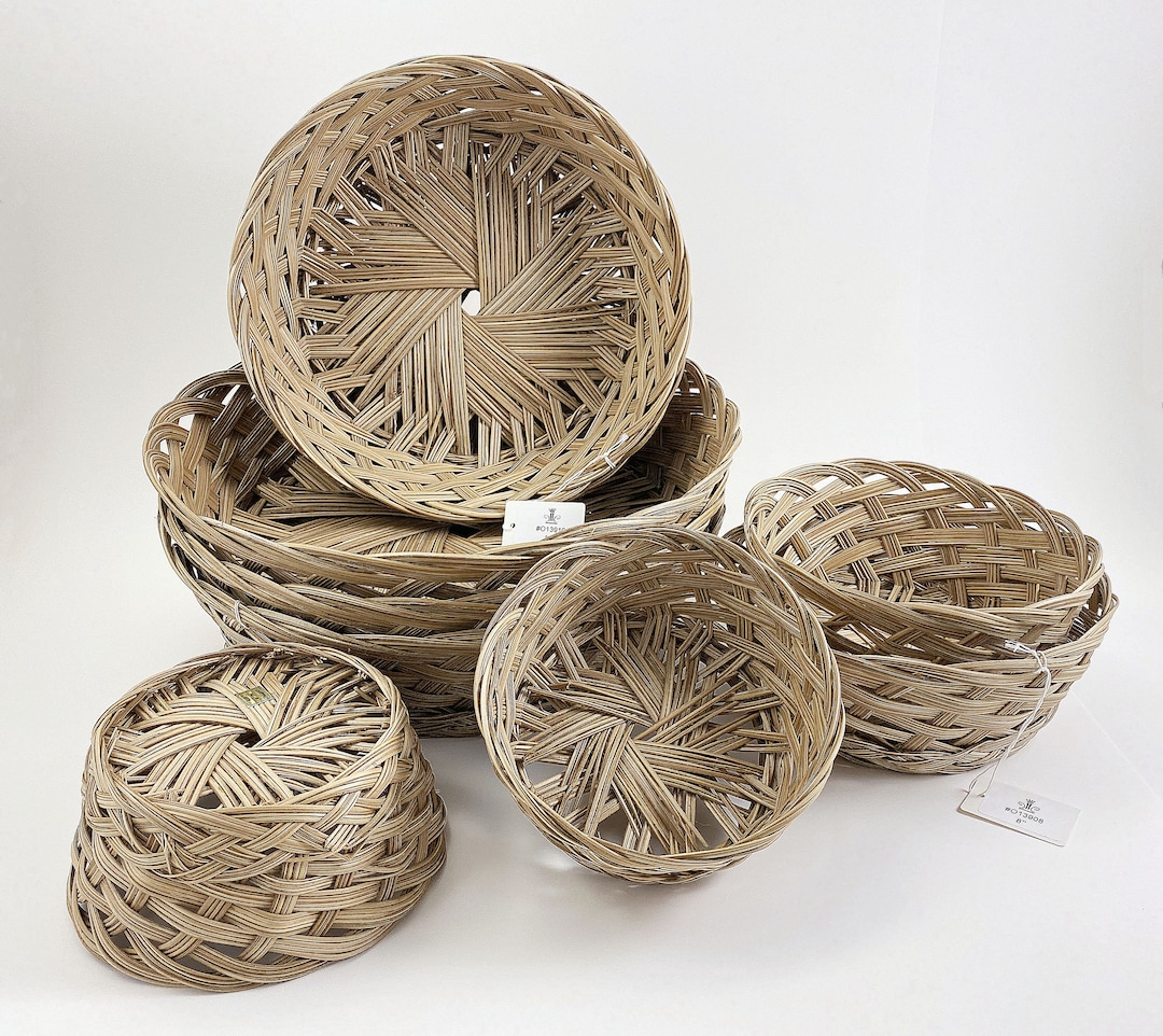 Handmade Philippine Coco Midrib Round Baskets: Bread, Food, Floral - Etsy