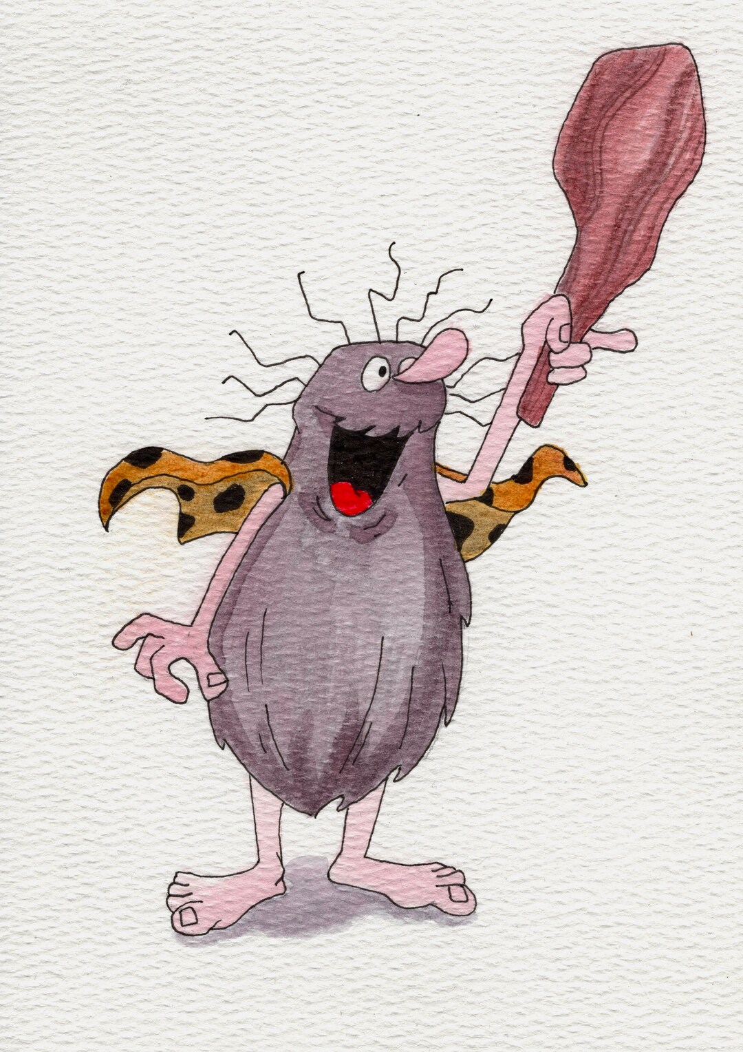 Captain Caveman Original Watercolor Captain Caveman Hanna Barbera Fan ...