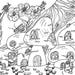 Fairy Toadstool Houses Colouring Page: Hand Drawn Mindfulness Sheet ...