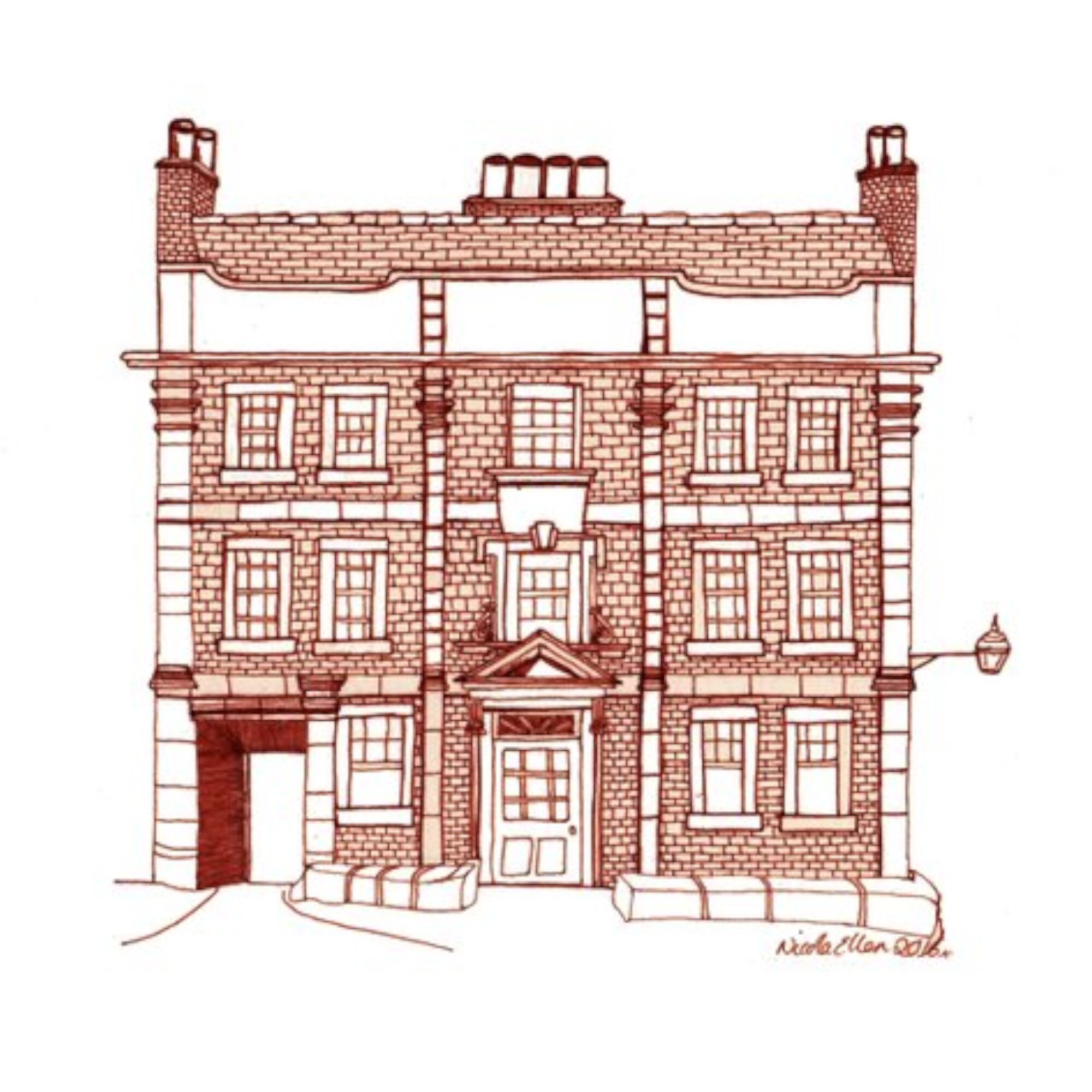 Old Bank House Sheffield Art Print: Line Drawing (digital Download) - Etsy