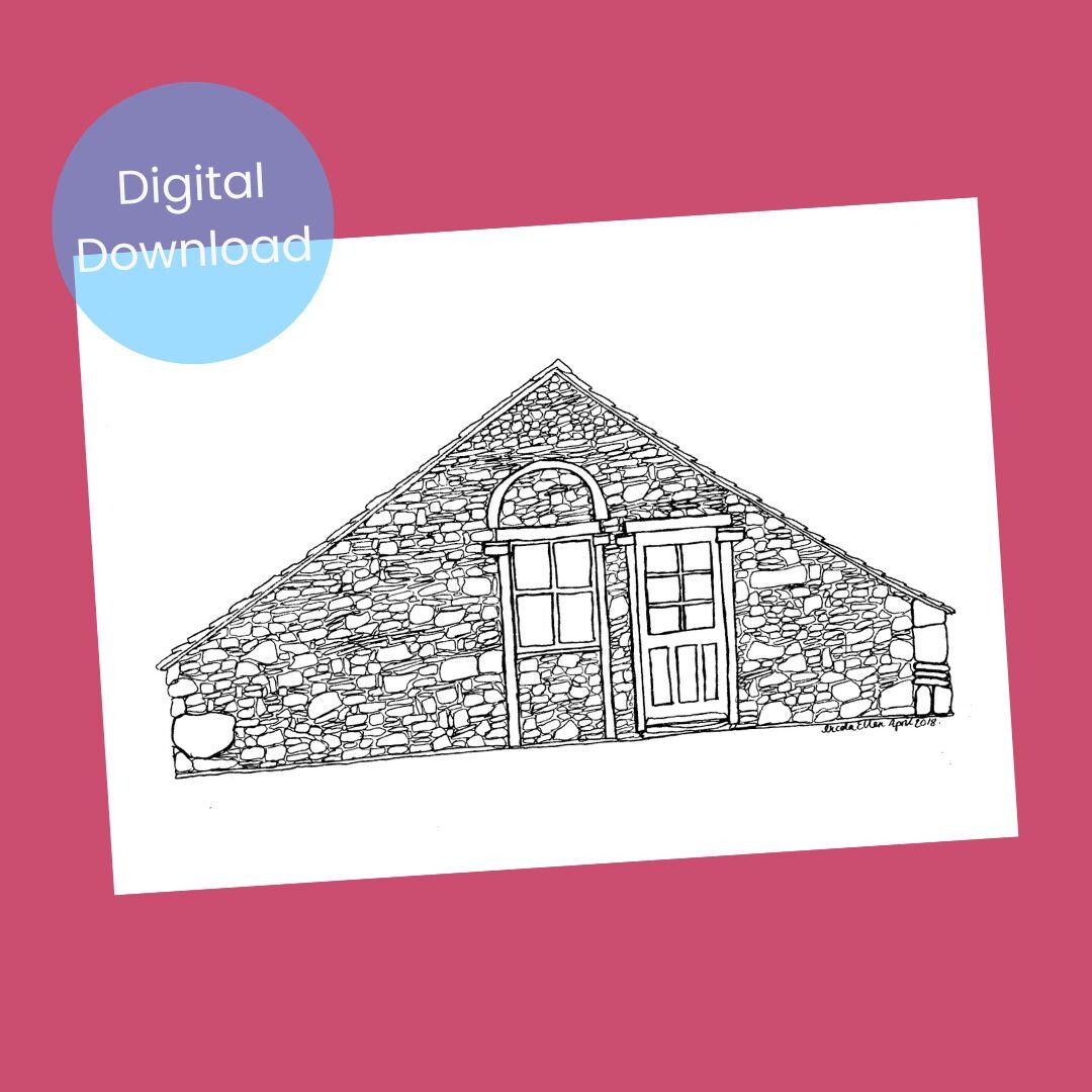 Old Stone Cottage A5 Colouring Sheet, Lake District Cottage Colouring ...