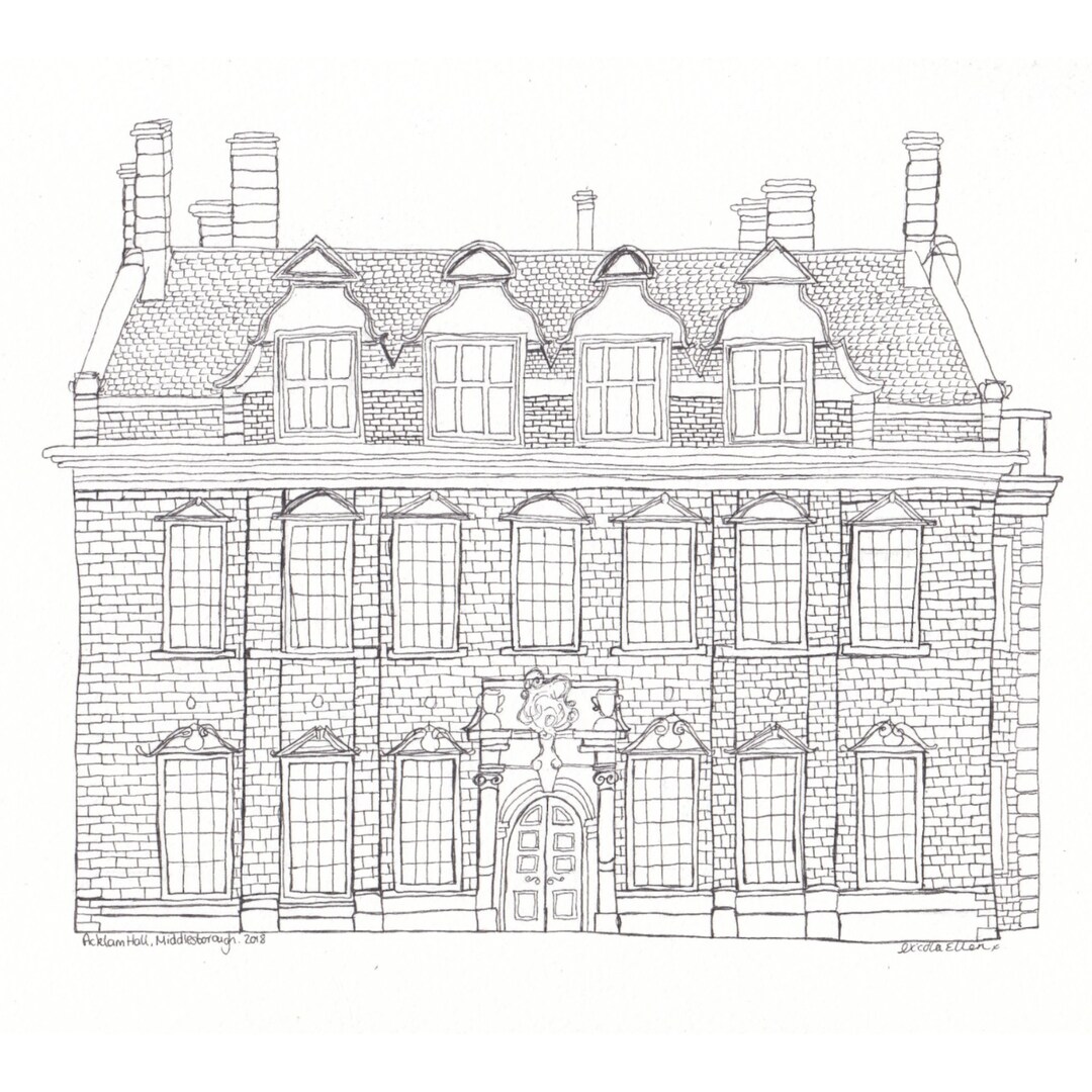 Acklam Hall A4 Colouring Page, Hand Drawn Colouring Sheet ...
