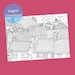 A View From Richmond Castle Colouring Sheet, Cottage Roofs Illustration ...