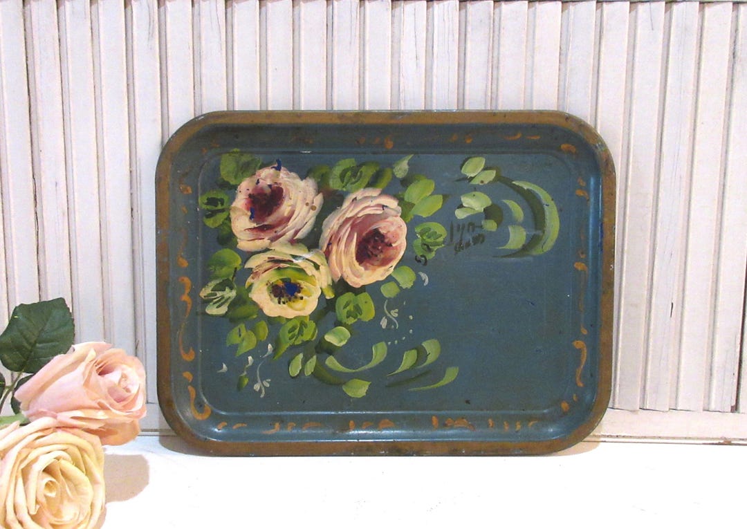 Hand Painted Tole Tray, C1950 - Etsy