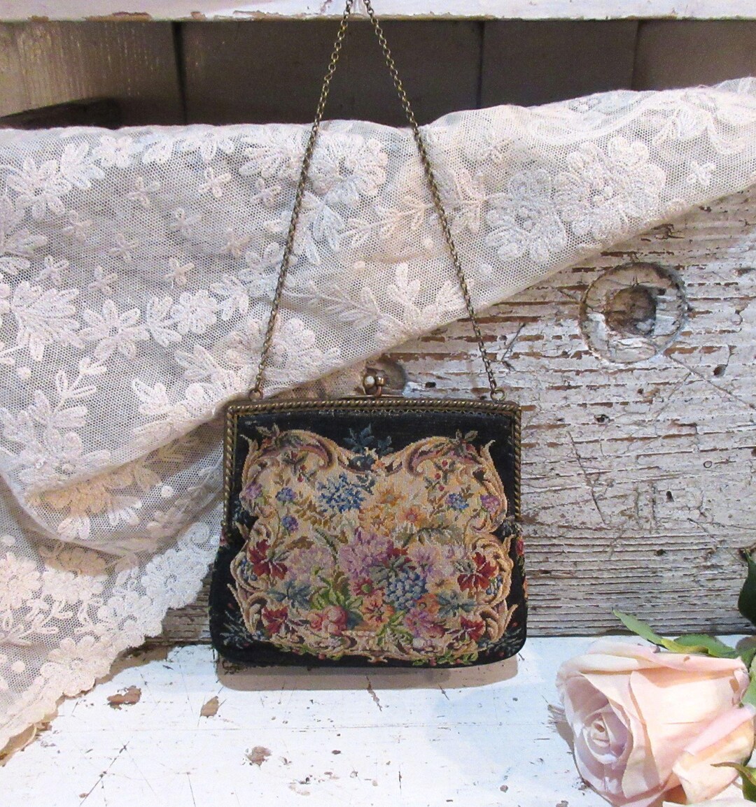 French Petit Point Handbag, C1920 - Etsy