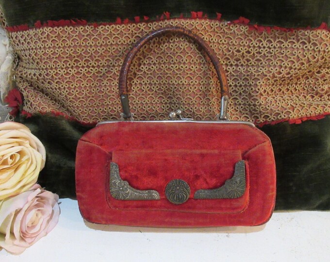Victorian Purse, Red Velvet, Late 1800s - Etsy