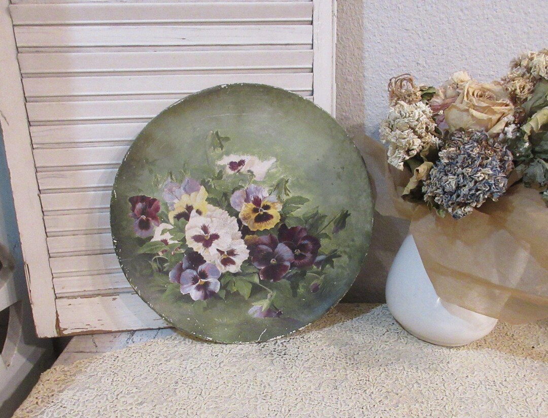 Victorian Pansies Oil Painting on Papier Mache, C Late 1800s - Etsy