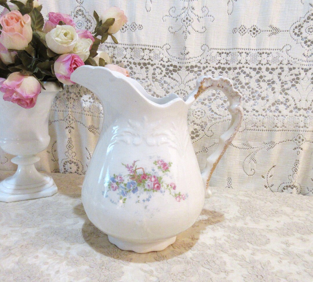Antique Pitcher With Roses, C1900 - Etsy