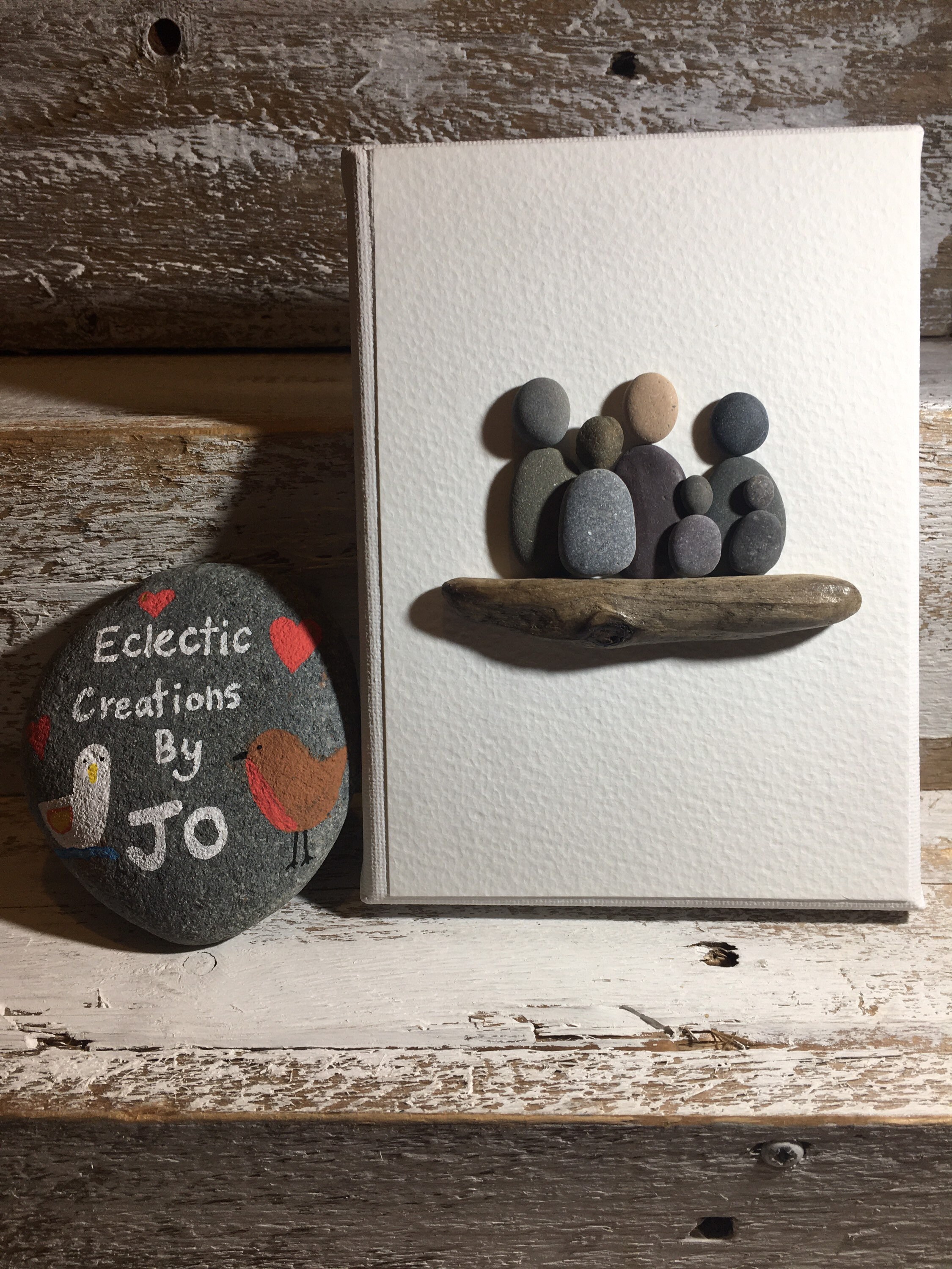 Family pebble Art. Family pebble picture. family group. family of five ...