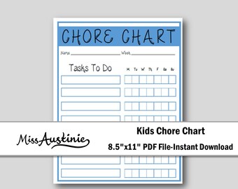 Blue chore chart | Etsy