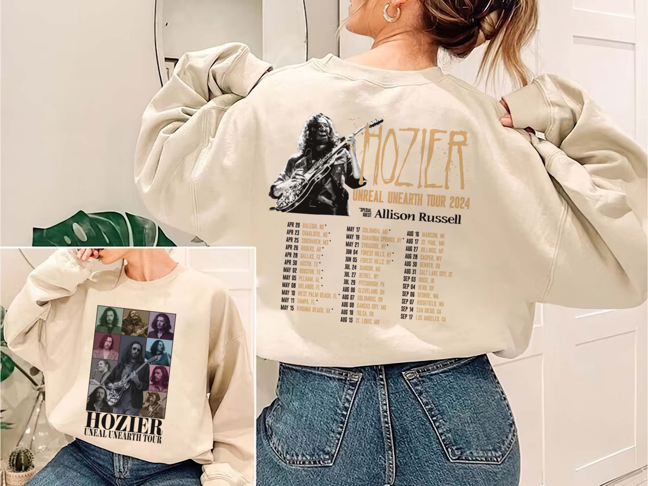 Hozier Unreal Unearth Tour 2024 shirts, Hozier Tour Merch, Hozier ...