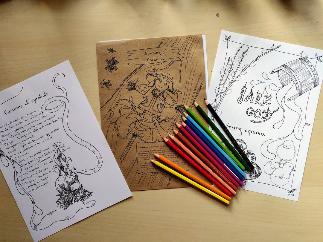 Slavic Spring Equinox Printable Book of Shadows Coloring Pages - Etsy