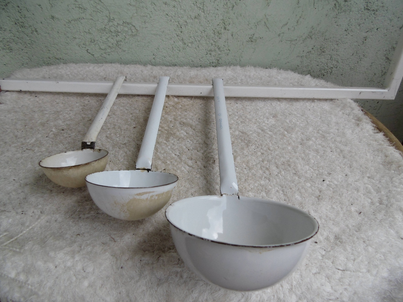 3 Ladles Ladle-ladle-kitchen Utensil-soup Ladle-enamel Tool-enamel ...