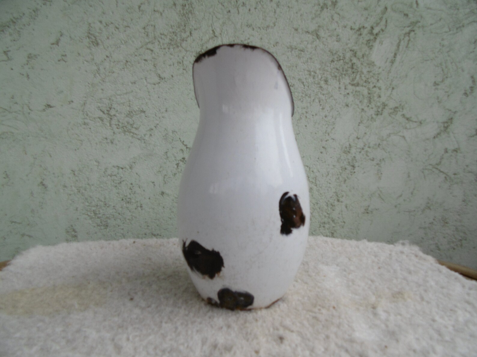 White Vintage White Enamelware Pitcher Italian Enamel Water - Etsy