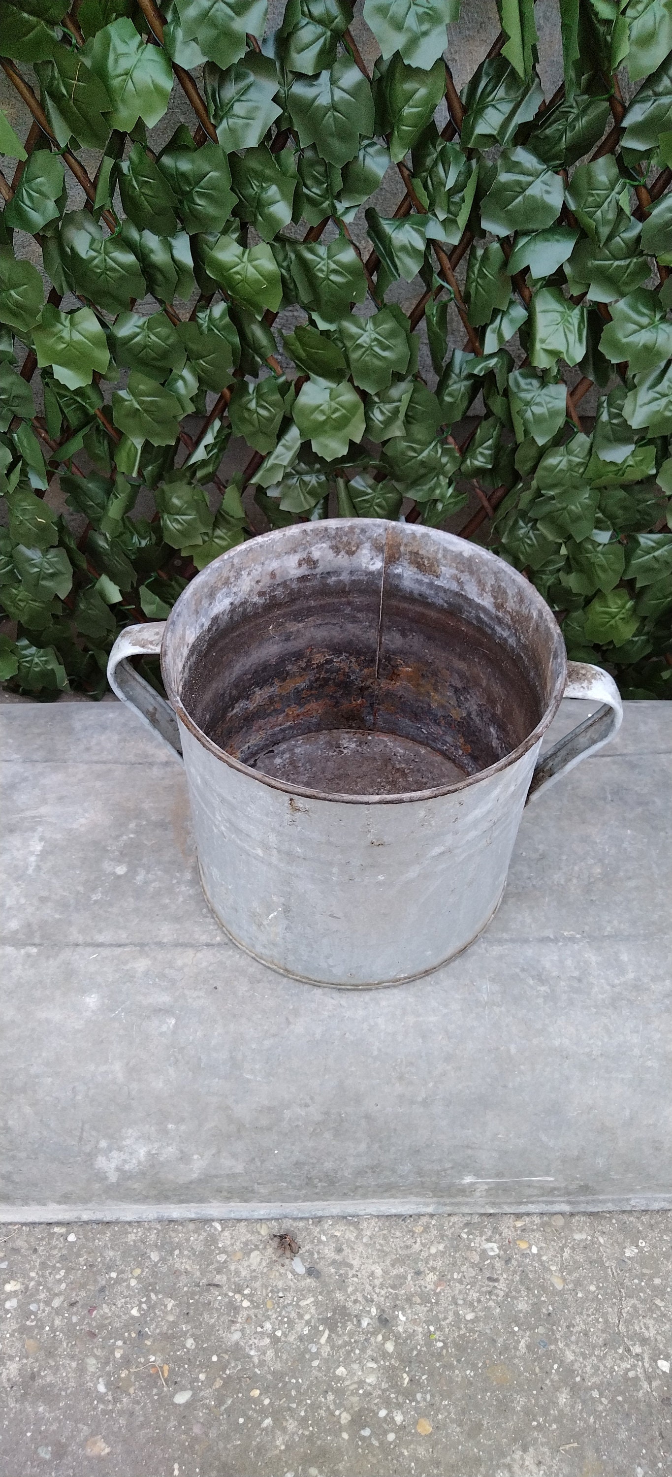 Vintage Galvanized Zinc Planter - Hungarian Two Handled Pot - Garden ...