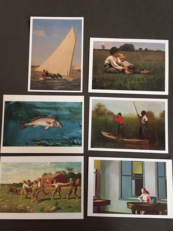 Six Vintage American Artist Postcards Eakins Hopper Homer | Etsy