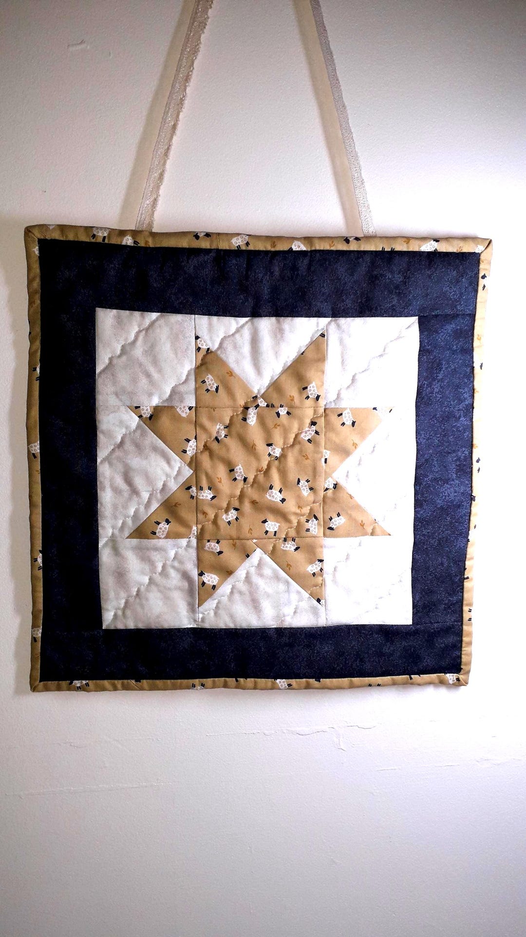 Quilted Patchwork Evening Star Table Topper / Wall Hanging - Etsy