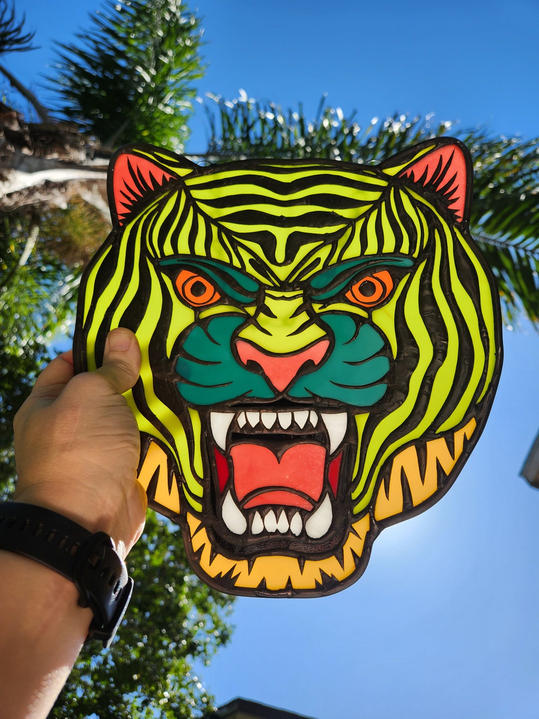 Stained Glass Tiger Hand Made Sun Catcher Wall Hanging Art - Etsy