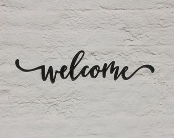 Metal welcome sign | Etsy