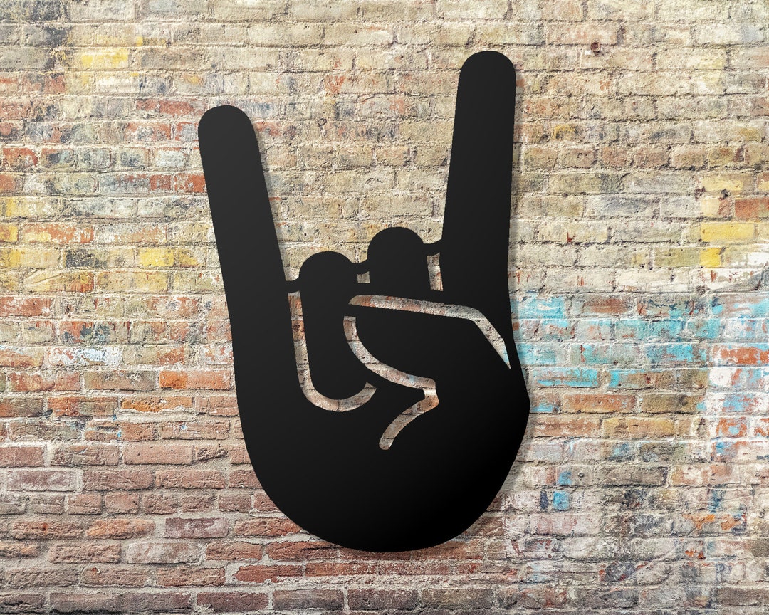 Rock and Roll Metal Hand Sign, Rock on Wall Art, Heavy Metal Wall Decor ...