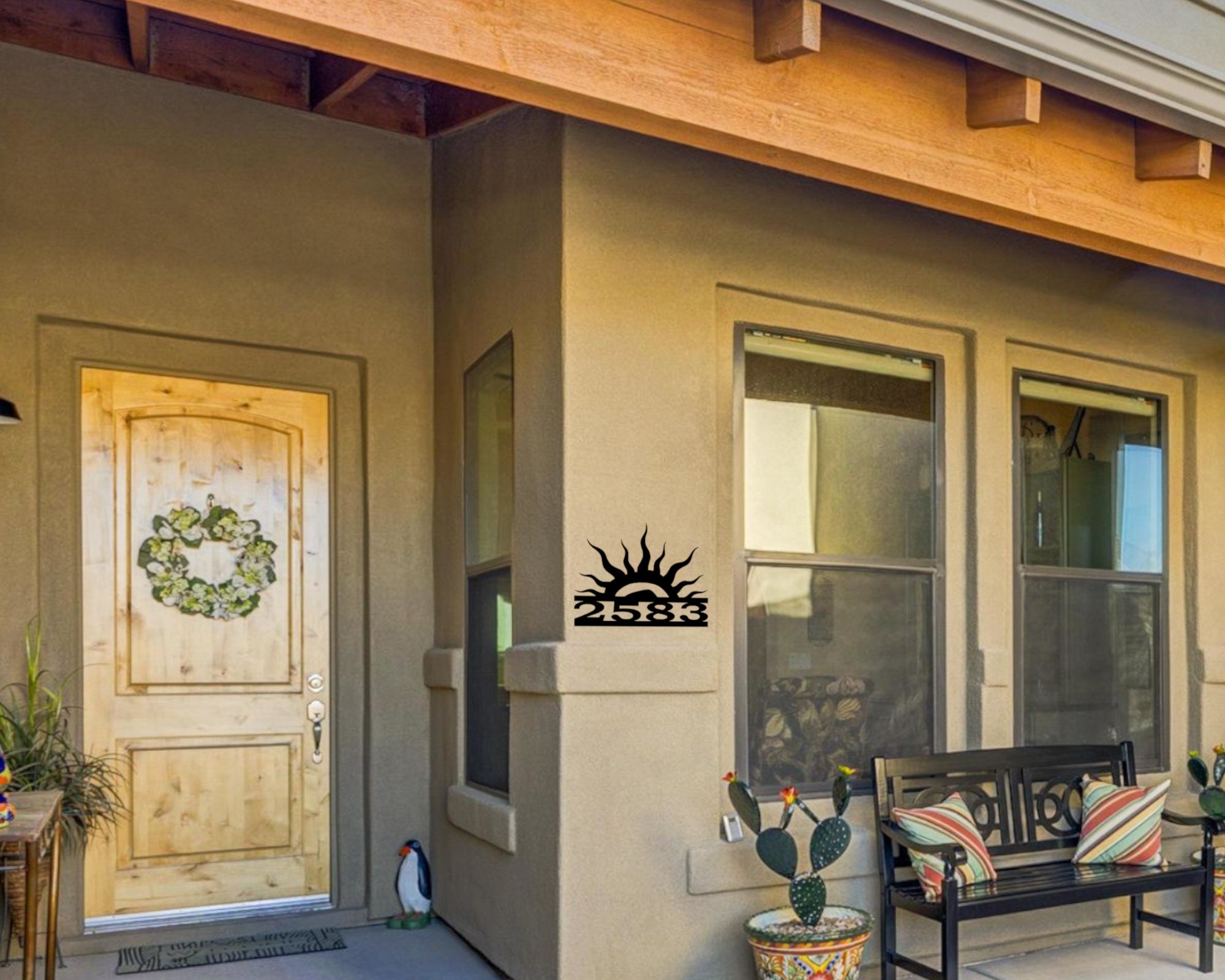 Sun Address Sign Custom Name Sign Indian Sun Abstract Sun | Etsy