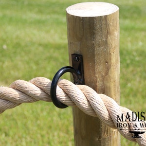 Heavy Duty Metal Nautical Rope Fence Rings for Round Posts, Nautical ...