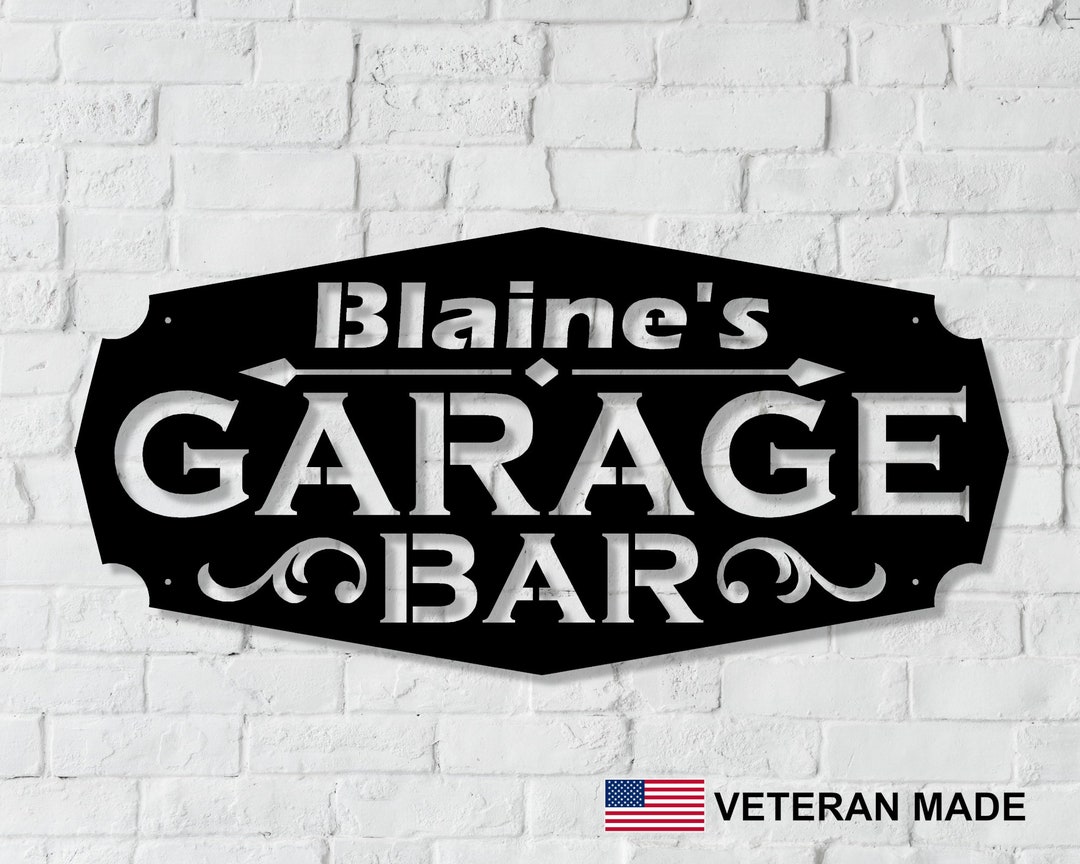 Garage Bar Personalized Sign Garage Decor Bar Sign Mancave - Etsy