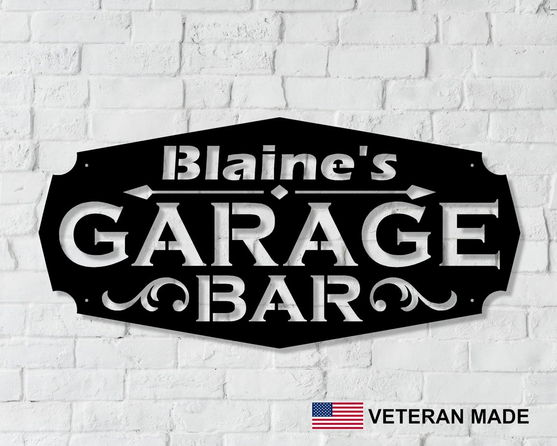 Garage Bar Personalized Sign Garage Decor Bar Sign Mancave | Etsy