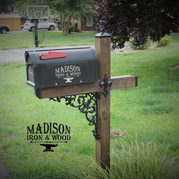 Wrought Iron Mailbox Post - Etsy