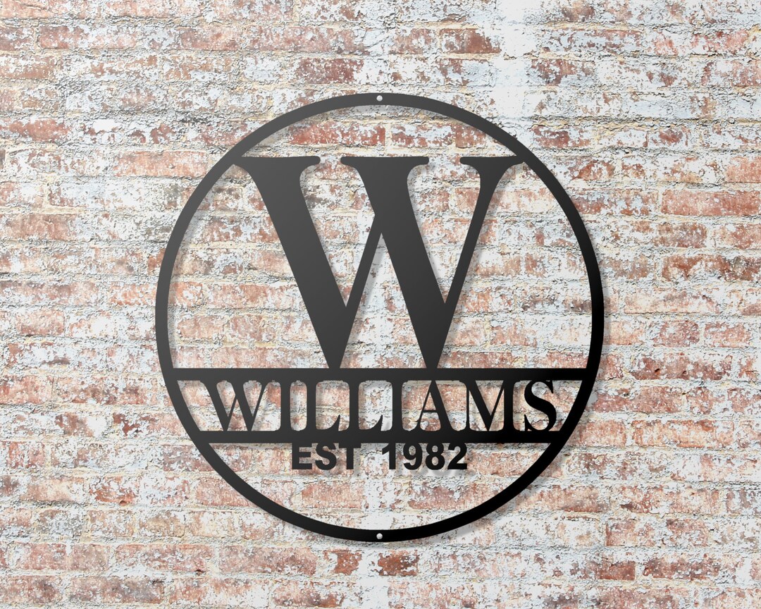 Monogram Name Sign Personalized Sign, Custom Established Date Monogram ...