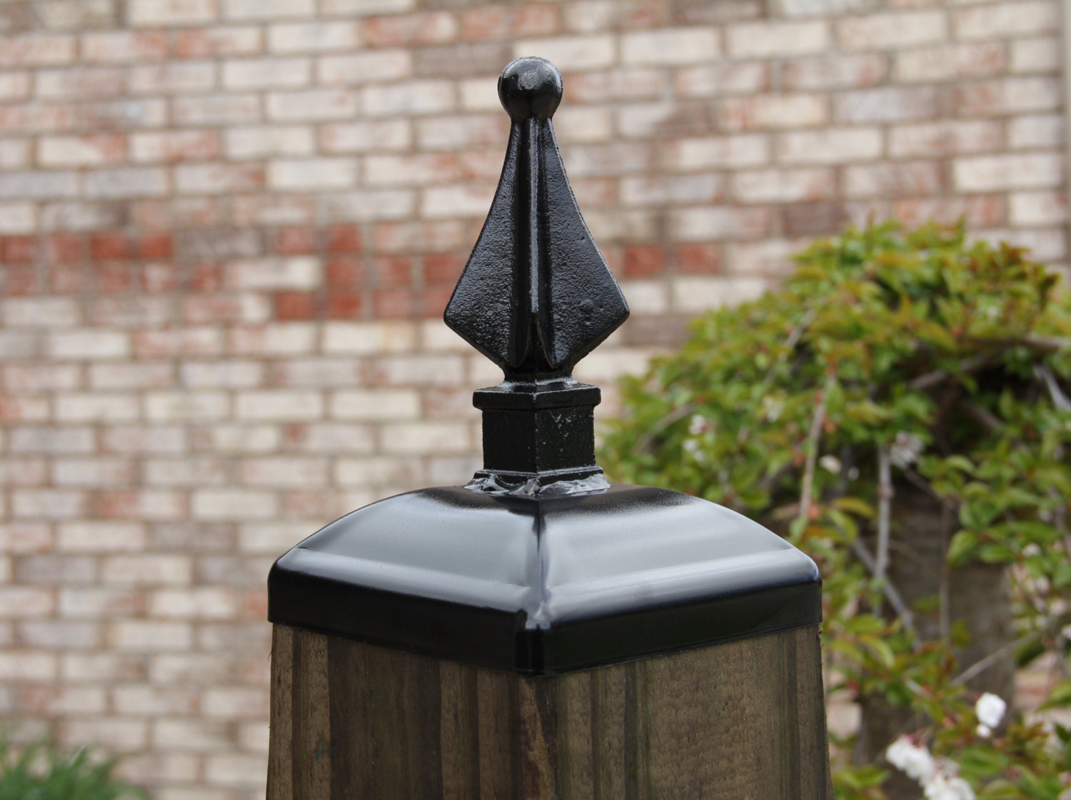 Post Cap for 6x6 Wood Post Wrought Iron Large Quad Spear Post | Etsy