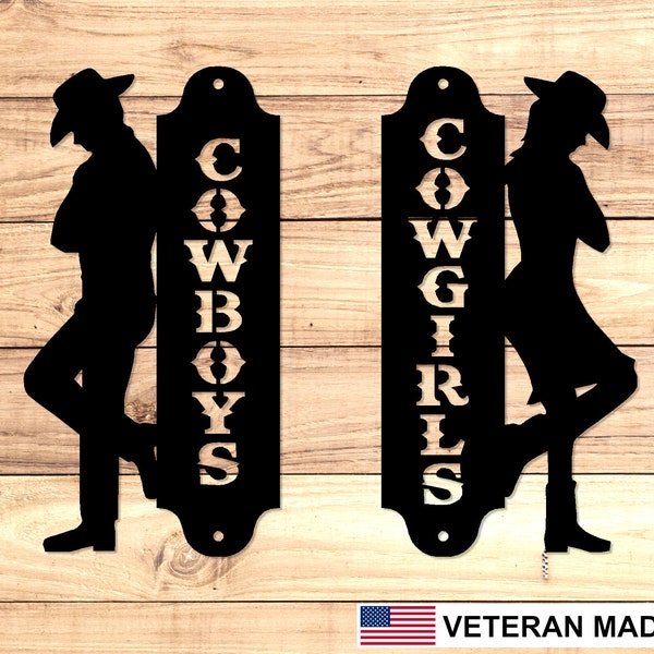 Cowboy Restroom Sign - Etsy