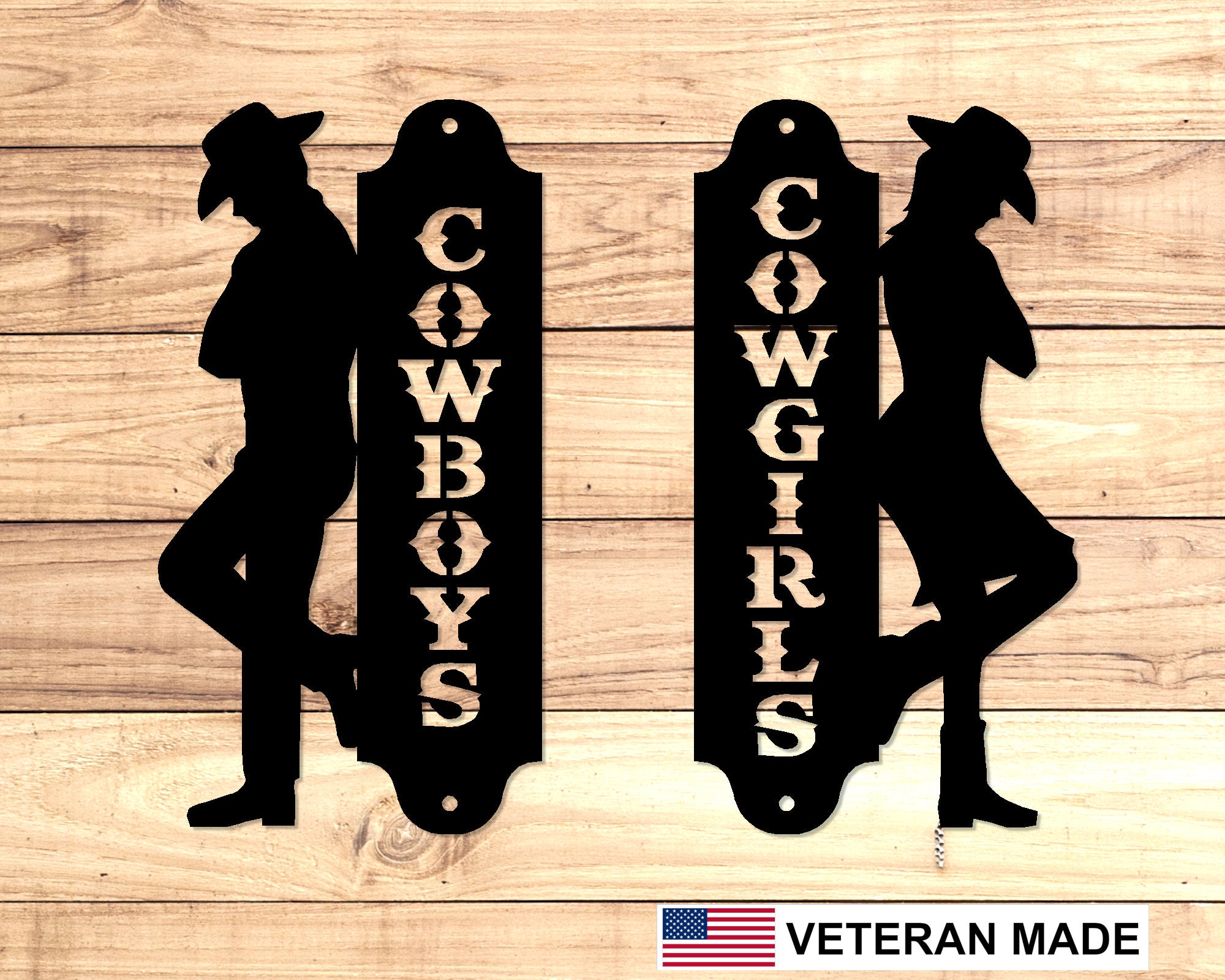 Cowboys and Cowgirls Restroom Signs Western Bathroom Decor - Etsy