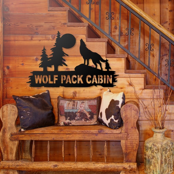 Wolf Family Name Sign - Etsy