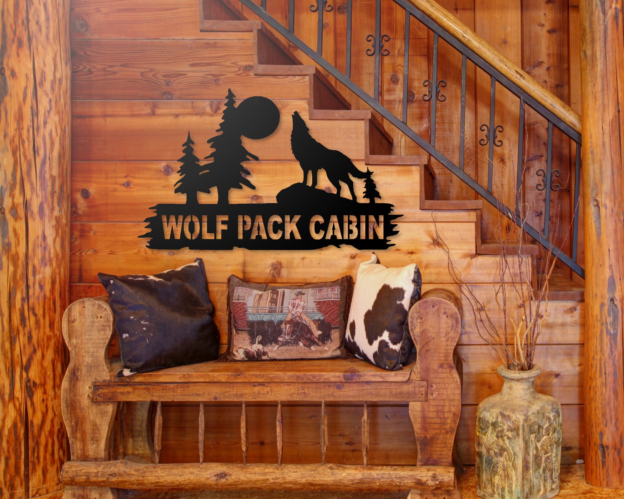 Wall Décor Home & Living Wall Hangings Wood Sign Wolf Wall Decor Wolf ...