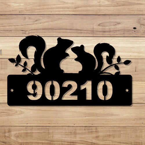 Custom Squirrel Address Metal Sign - Etsy
