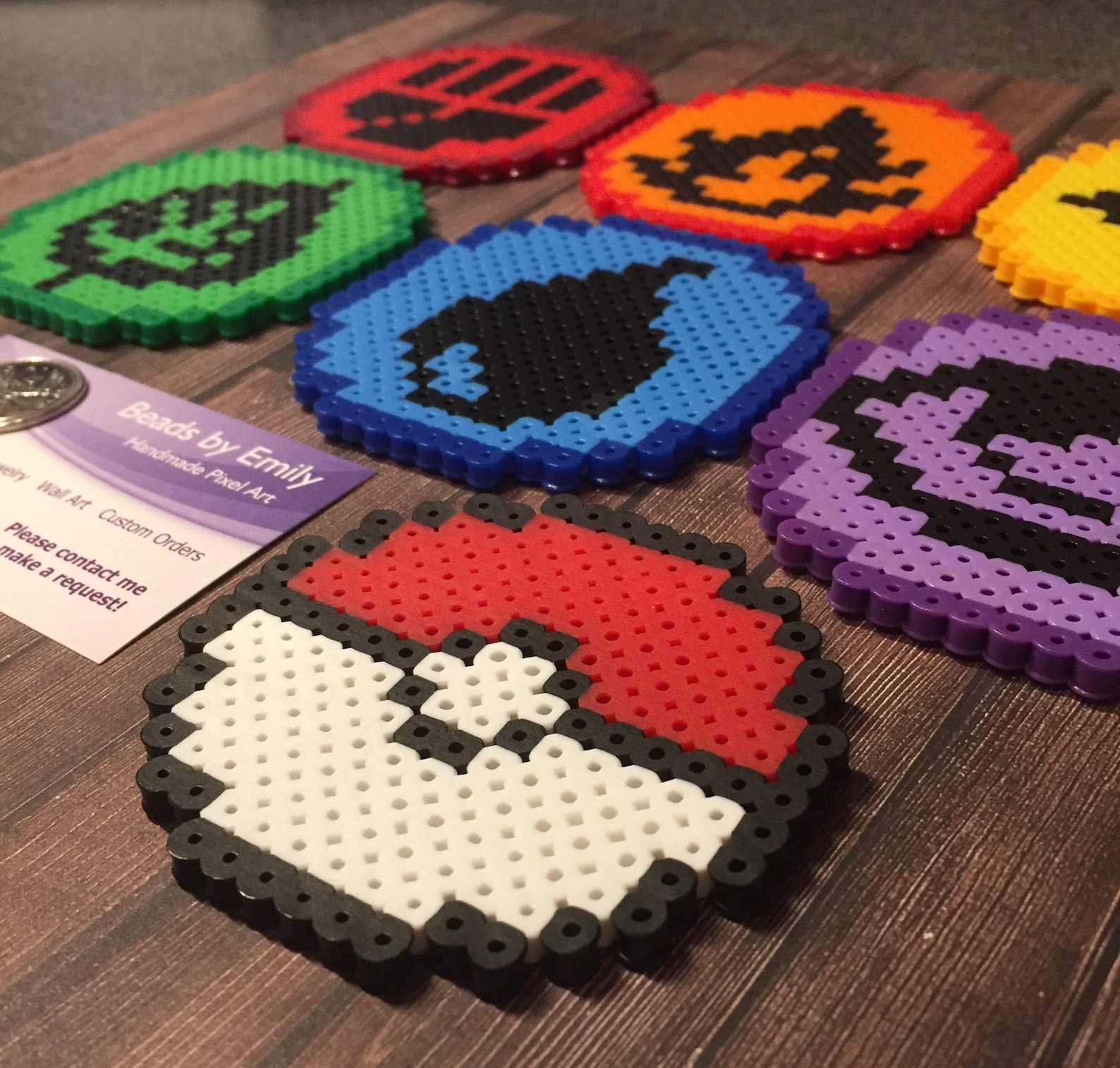 Pokemon Pixel Art Retro Element Symbols Magnets / Ornaments - Etsy