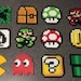 Super Mario Magnets / Ornaments - Classic Video Game - Luigi Mushroom ...