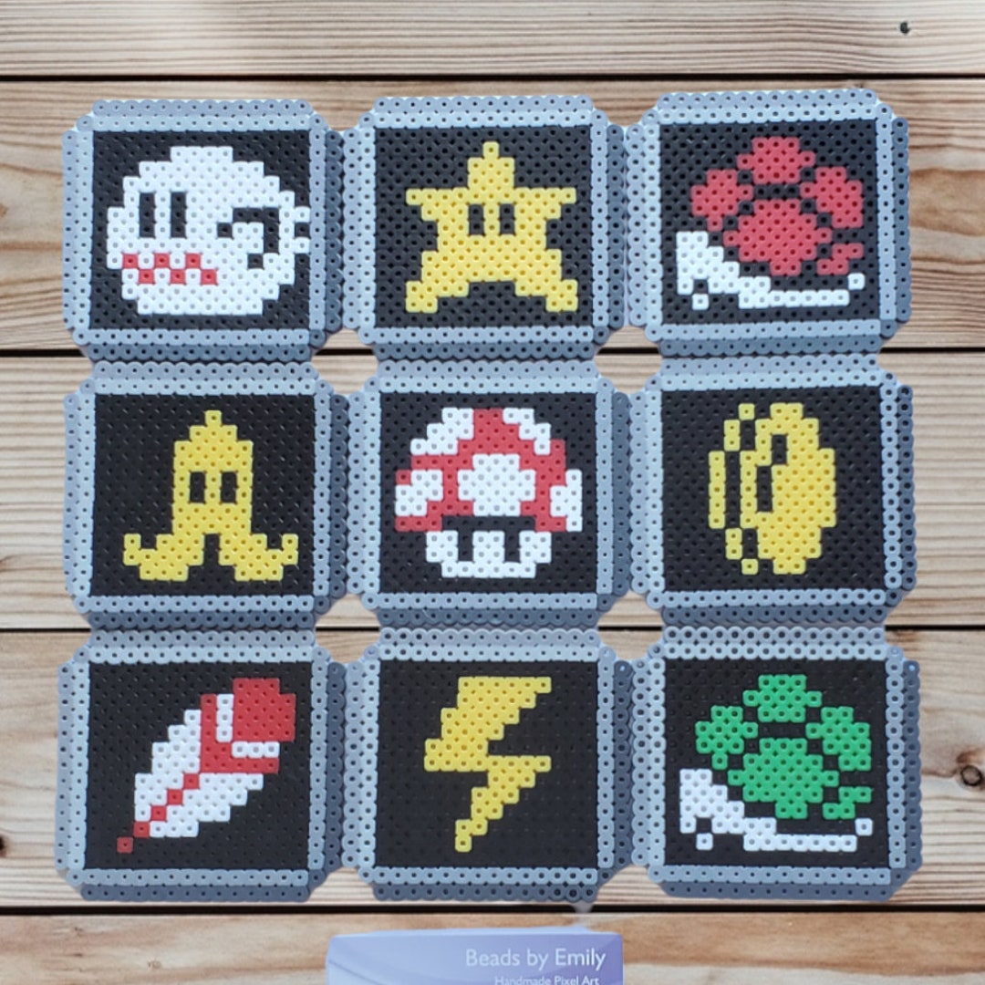 MARIO KART Magnets / Ornaments - Super Nintendo Retro Pixel Art - Video ...
