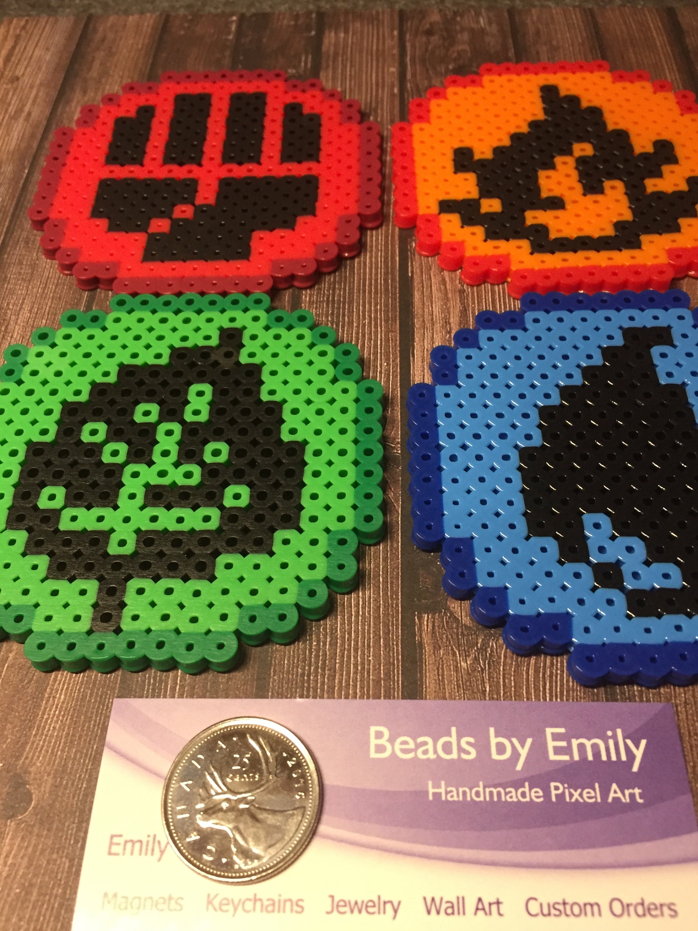 Pokemon Pixel Art Retro Element Symbols Magnets / Ornaments - Etsy