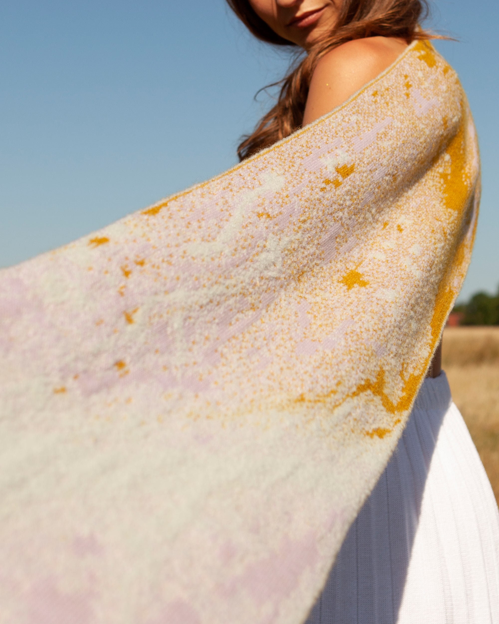 Cosy Codes Scarf Yellow Mint Lilac, Knit Scarf, Jacquard Knit Scarf ...