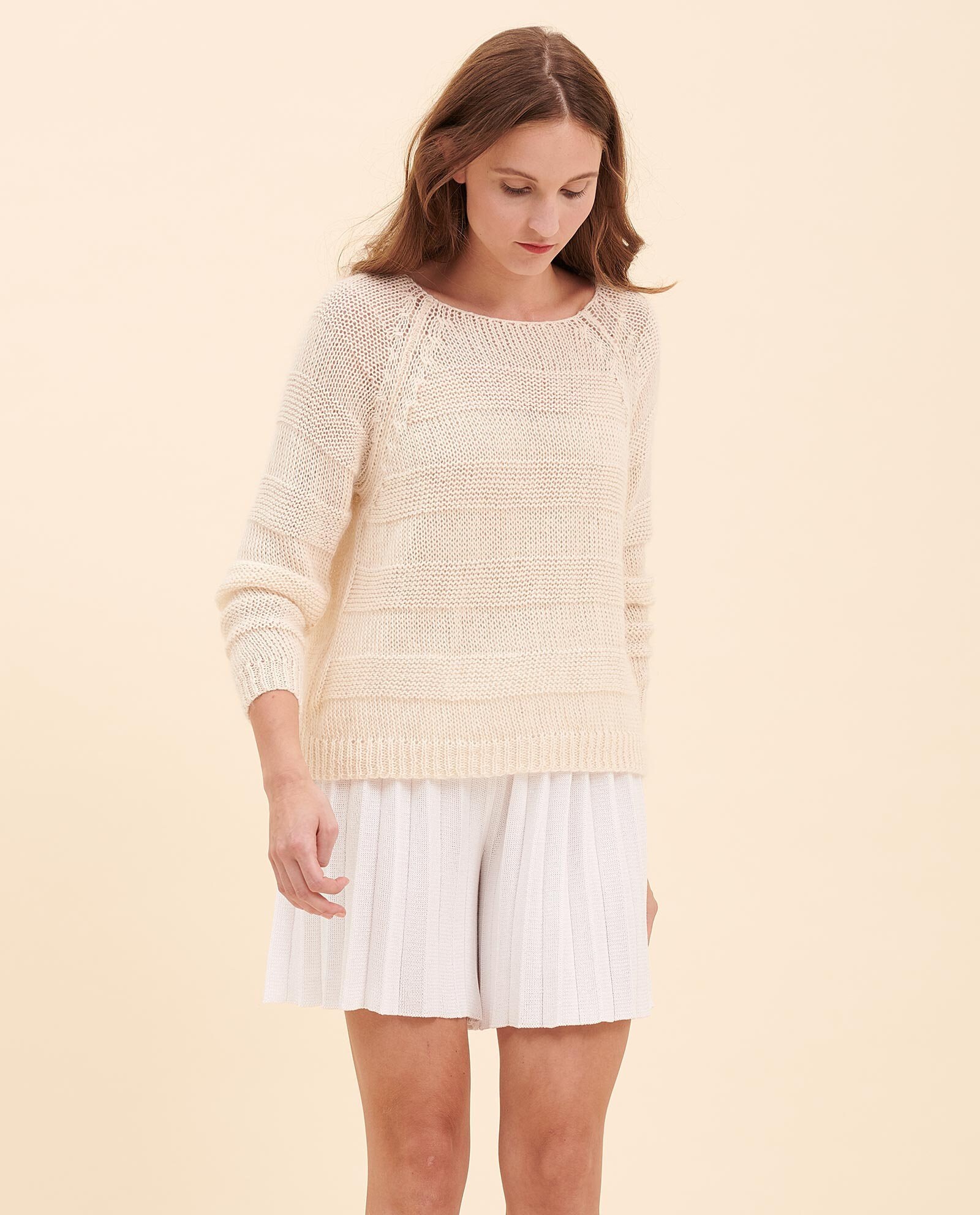 Block Striped Structured Sweater Off-white, Organic Sweater, Sweater ...