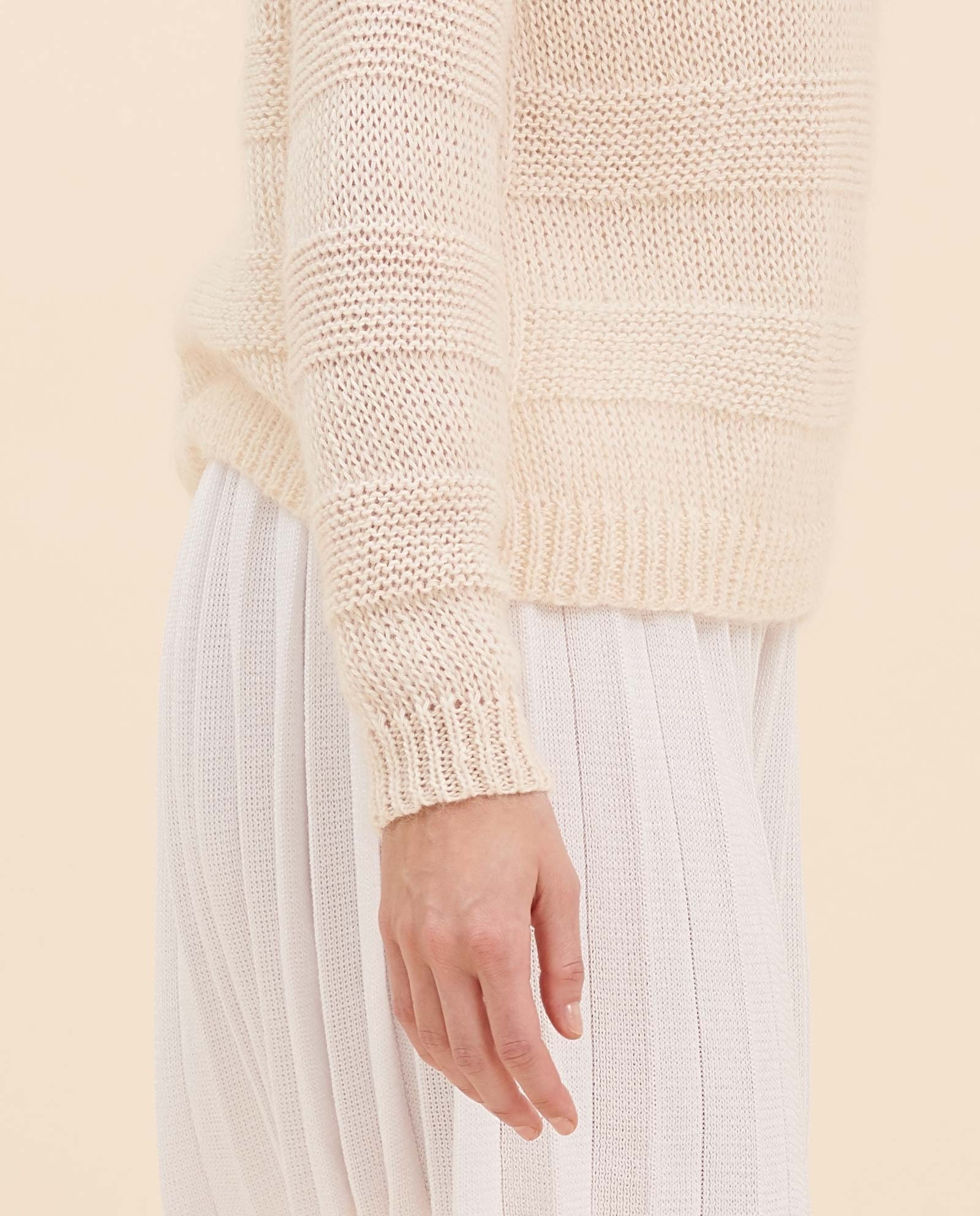 Block Striped Structured Sweater Off-white Organic Sweater - Etsy