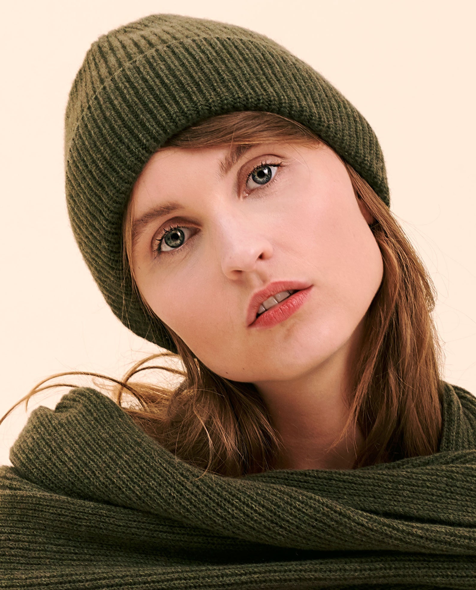 Olive Green Cashmere Hat, Knitted Cashmere Hat , Cashmere Beanie, Dark ...