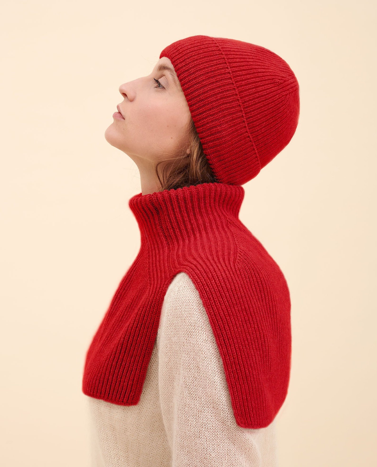 Red Cashmere Hat, Knitted Cashmere Hat , Cashmere Beanie, Red Cashmere ...