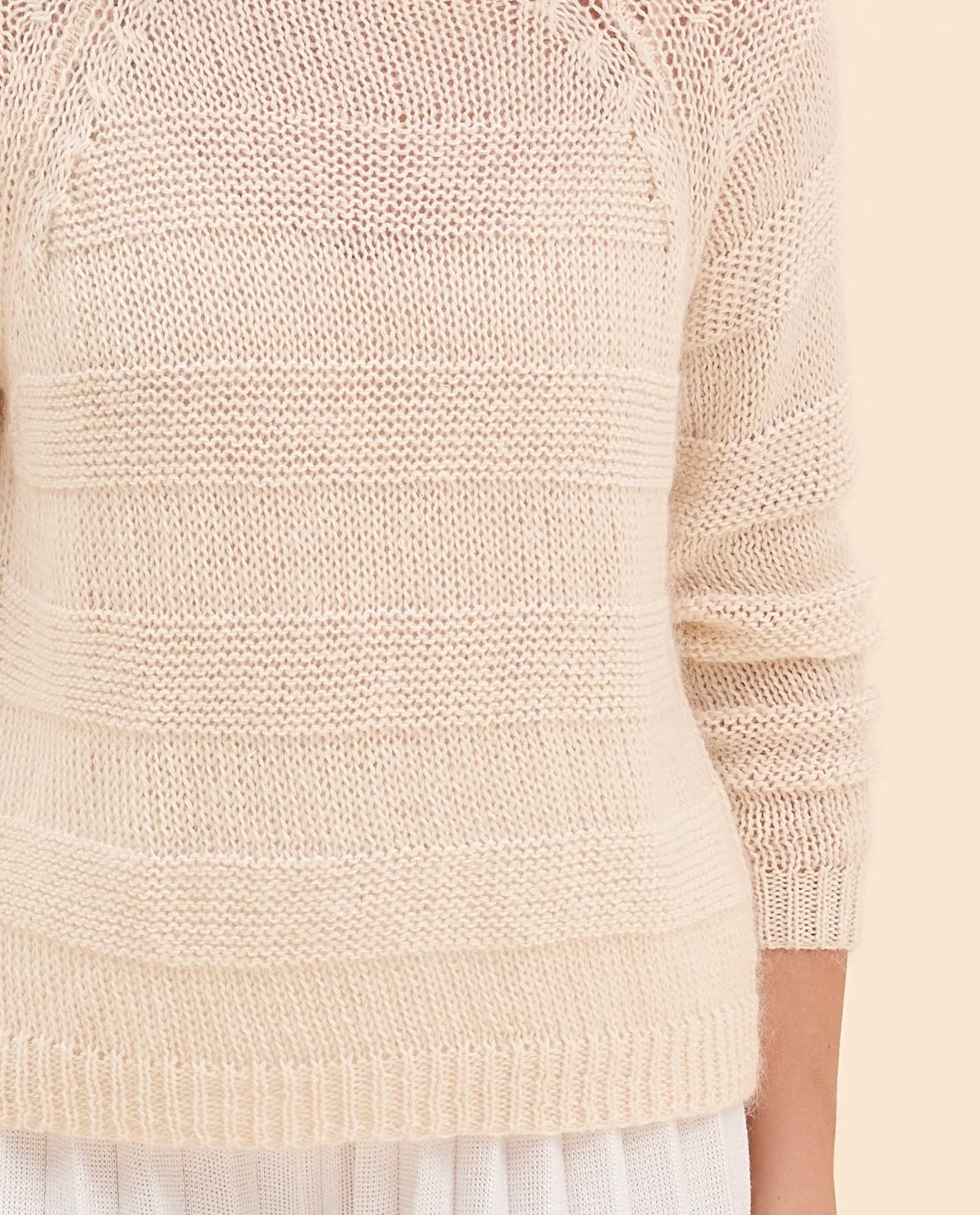 Block Striped Structured Sweater Off-white Organic Sweater - Etsy