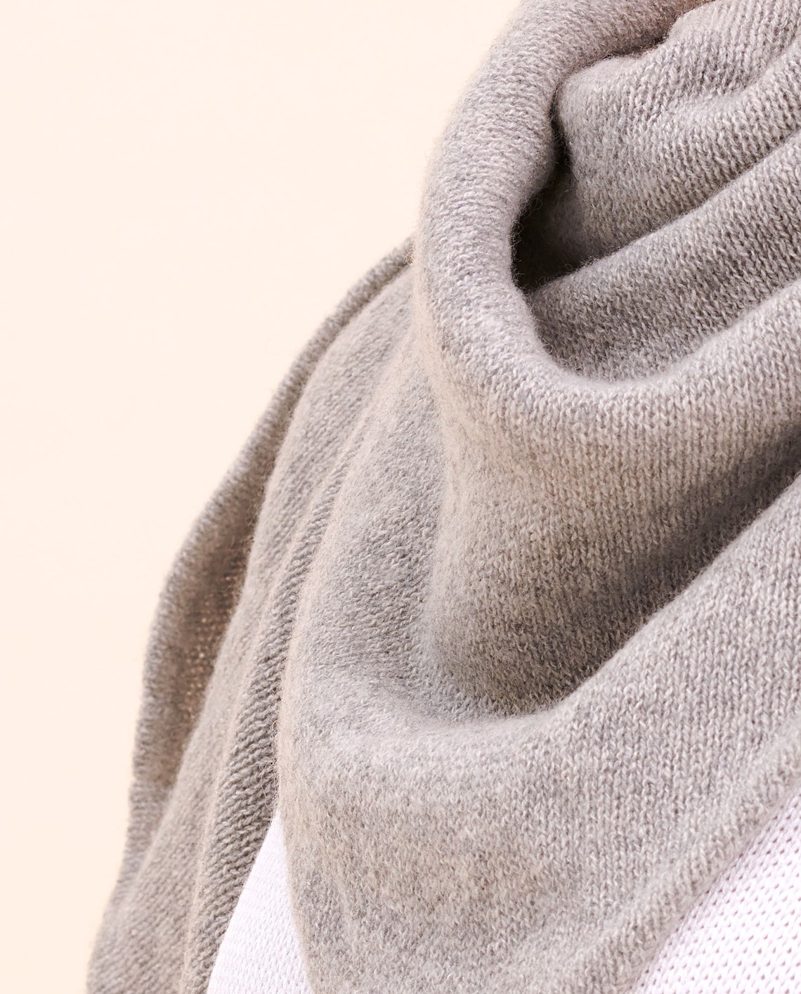 Light Grey Cashmere Triangle Scarf Grey Cashmere Scarf - Etsy