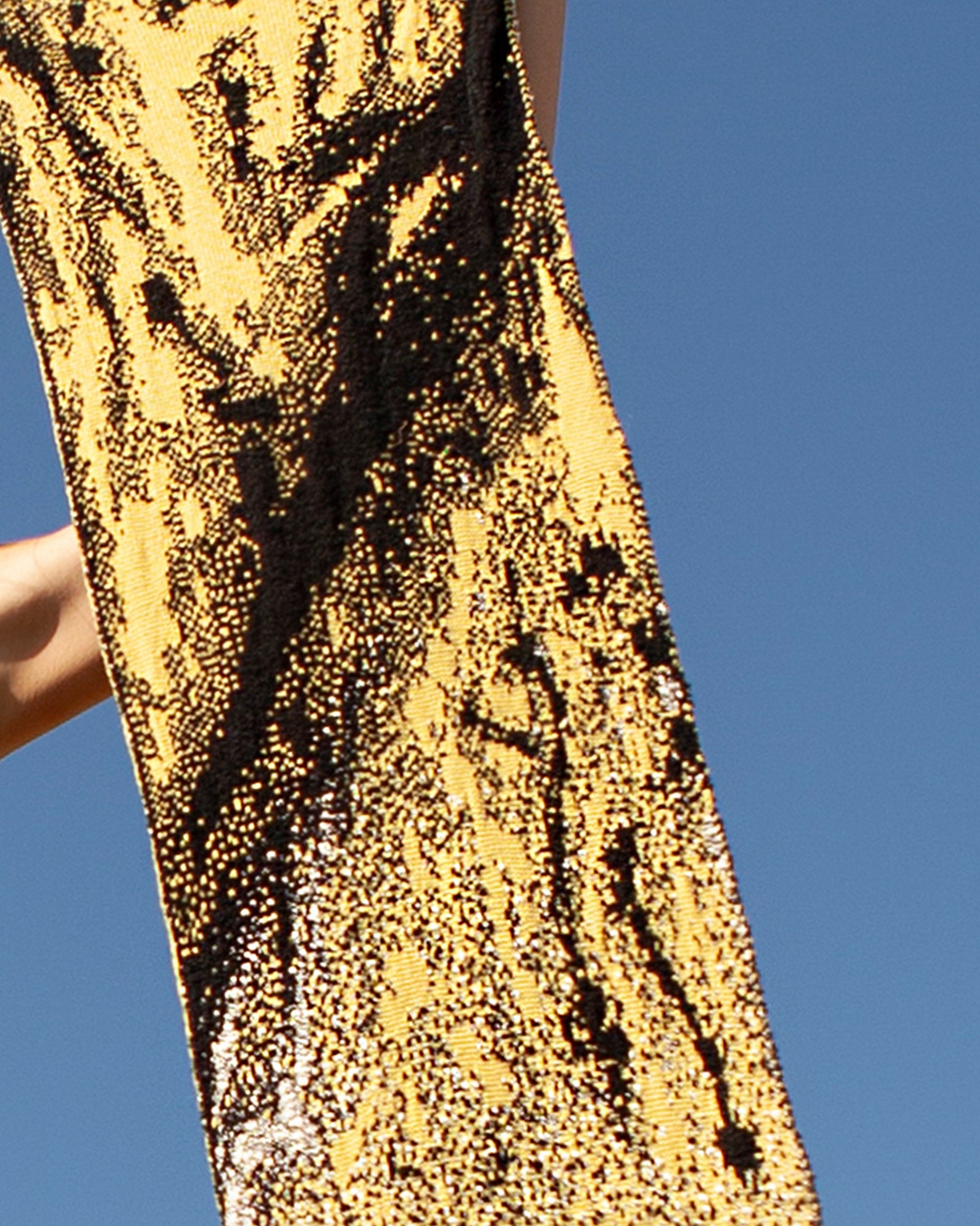 Cosy Codes Scarf Yellow Black White, Black Knit Scarf, Jacquard Knit ...