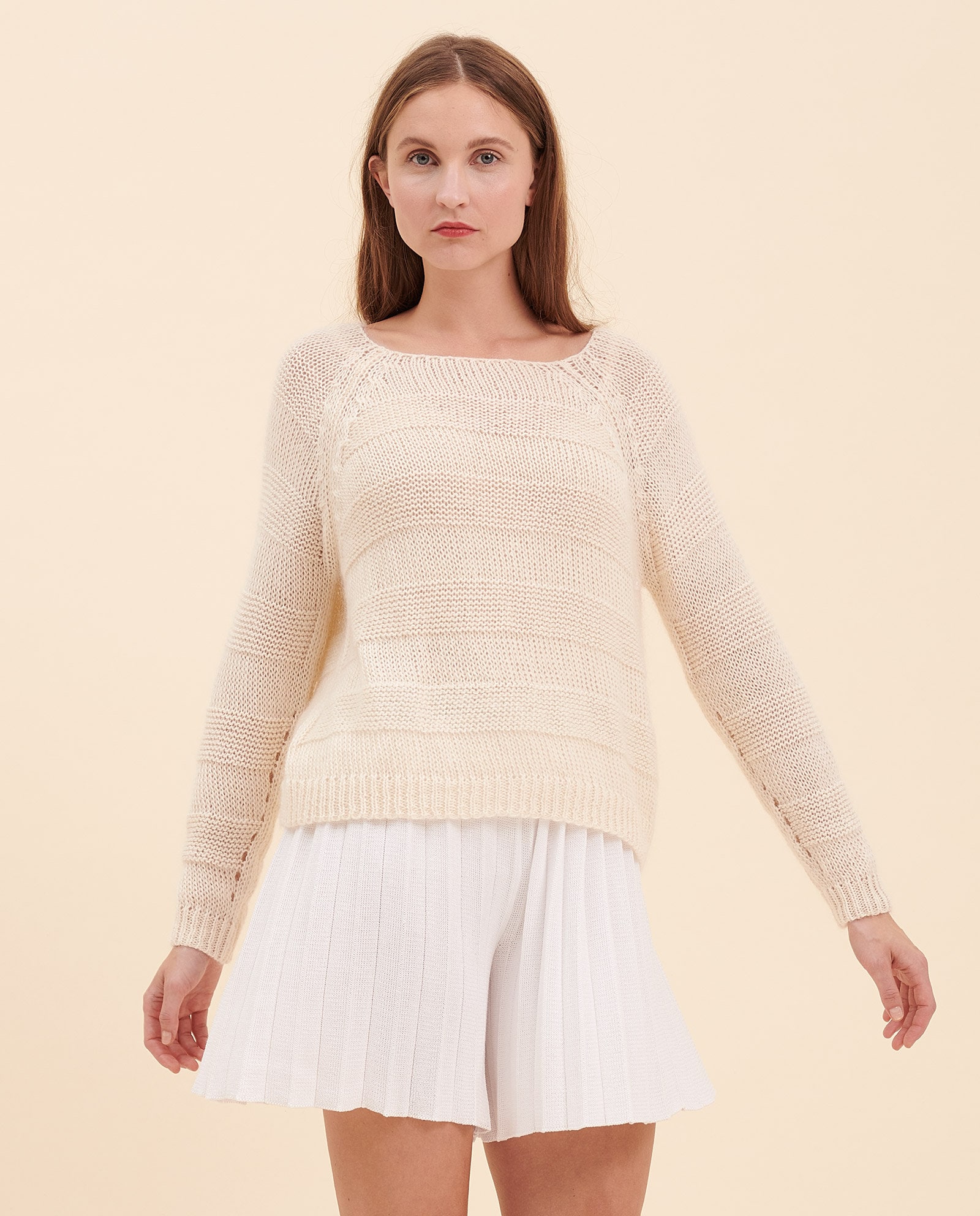 Block Striped Structured Sweater Off-white Organic Sweater - Etsy