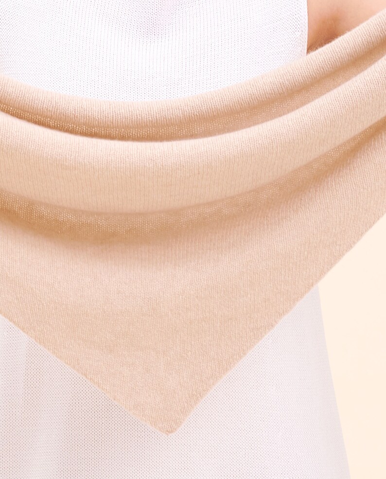 Beige Cashmere Triangle Scarf Beige Cashmere Scarf Cashmere | Etsy